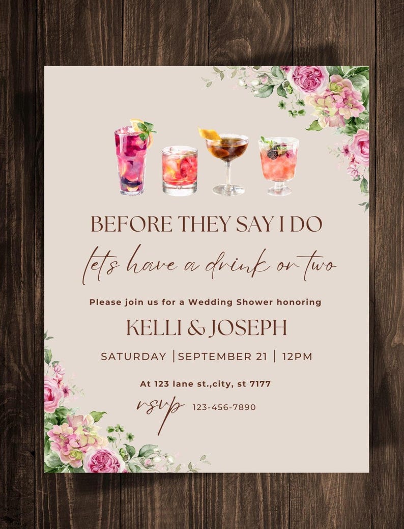 Blush Floral Bridal Shower Invitation: Editable Template (digital) - Etsy