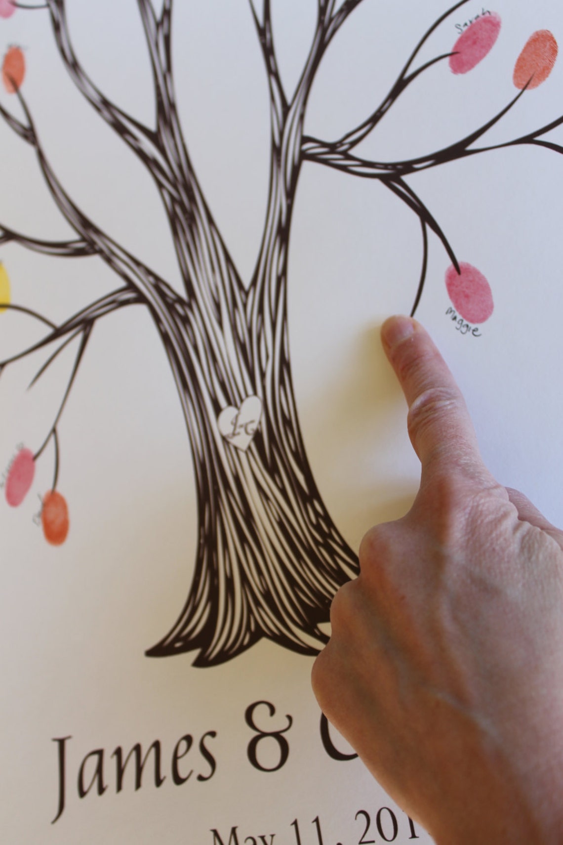 Tempo Wedding Thumbprint Tree for up to 100 Guests - Etsy