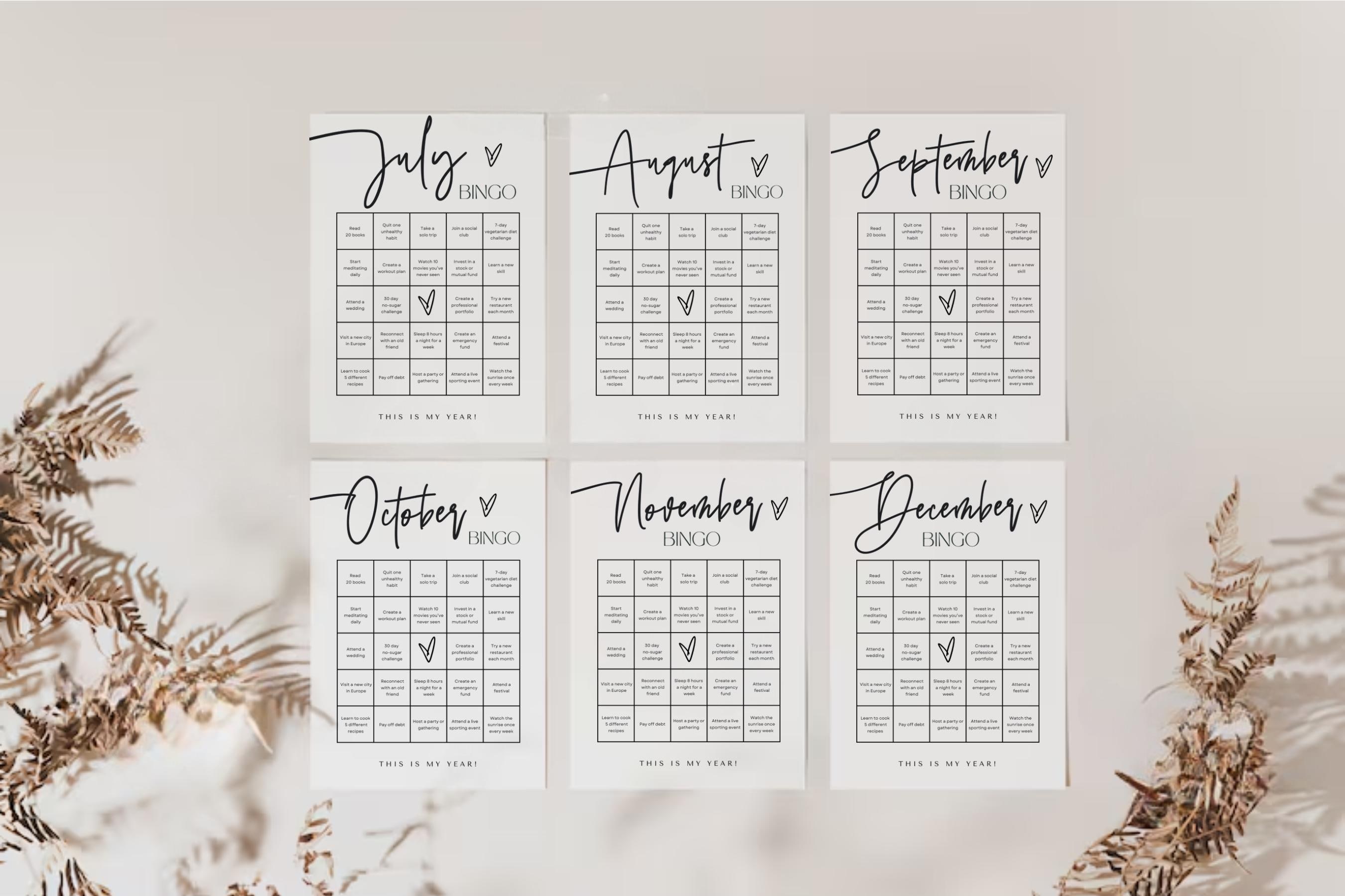 Goal Setting Bingo Card, Monthly Goal Bingo, 2026 Vision Board Bingo ...