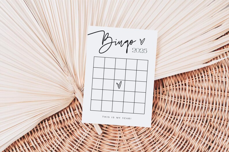 2025 Bingo Card, New Year Party Games, 2025 Printable Vision Board ...
