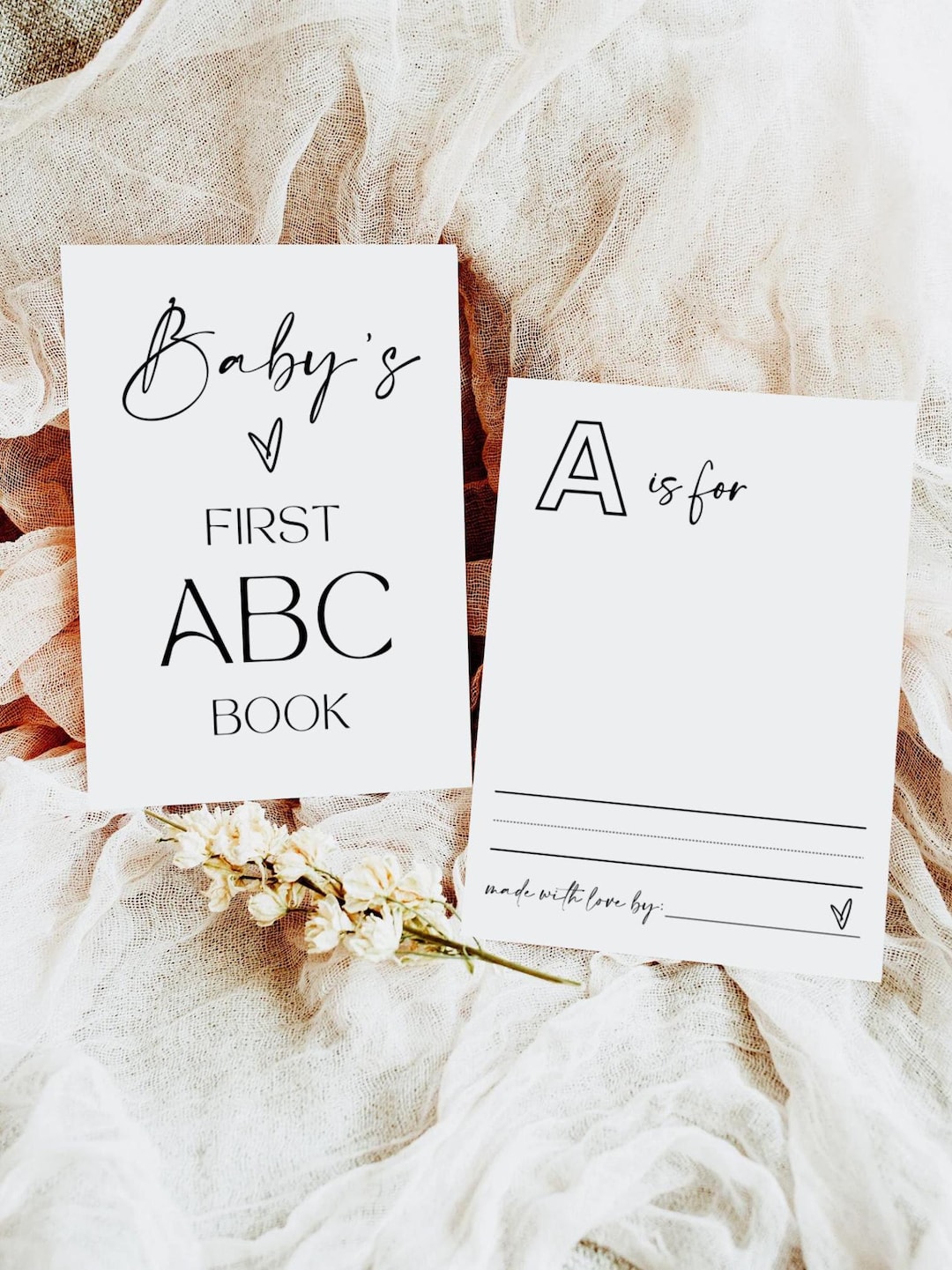 Baby ABC Coloring Sheets, Baby Shower Games, Baby Shower Alphabet Book ...