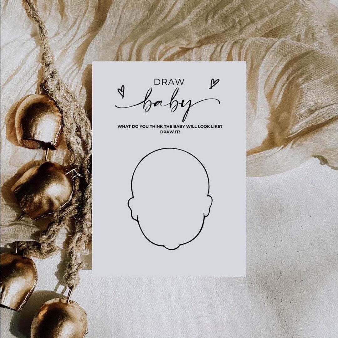 Draw Baby, Baby Shower Party Games, Baby Trivia, Baby Shower Bundle ...