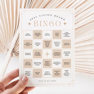 2025 Vision Board Bingo Card, 2025 Printable Bingo Card, New Year Party ...