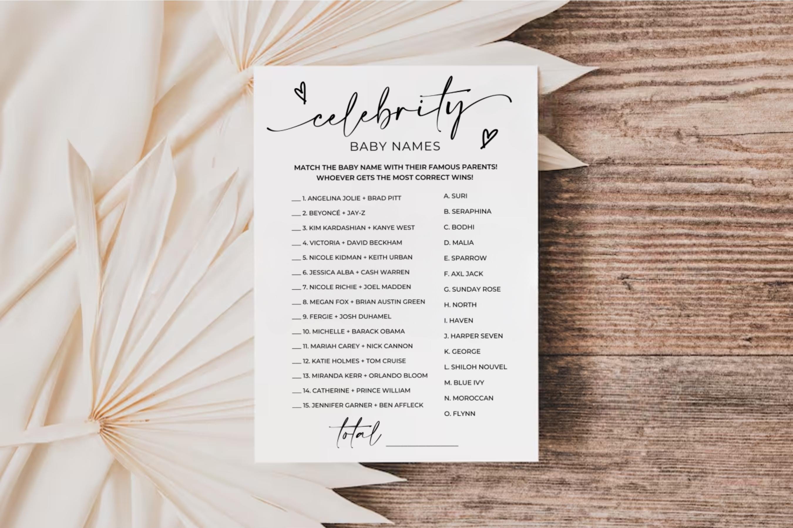Baby Shower Game Celebrity Baby Names Baby Shower Trivia Baby Shower