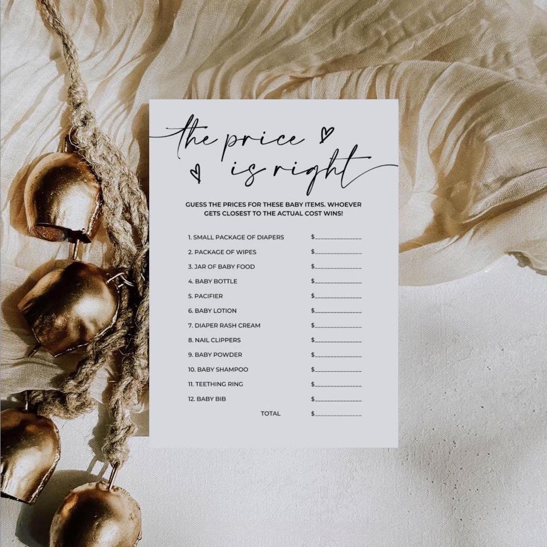 Modern the Price is Right Baby Shower Games, Baby Trivia Game, Guess ...