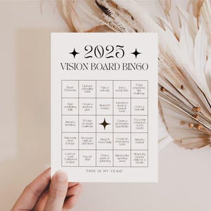 2025 Vision Board Bingo Card, 2025 Printable Bingo Card, New Year Party ...
