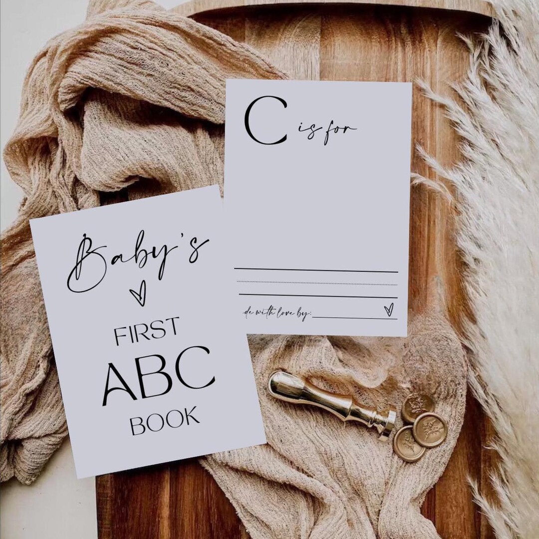Baby Shower Alphabet Book, Babys First ABC Book, Baby Shower Guestbook ...