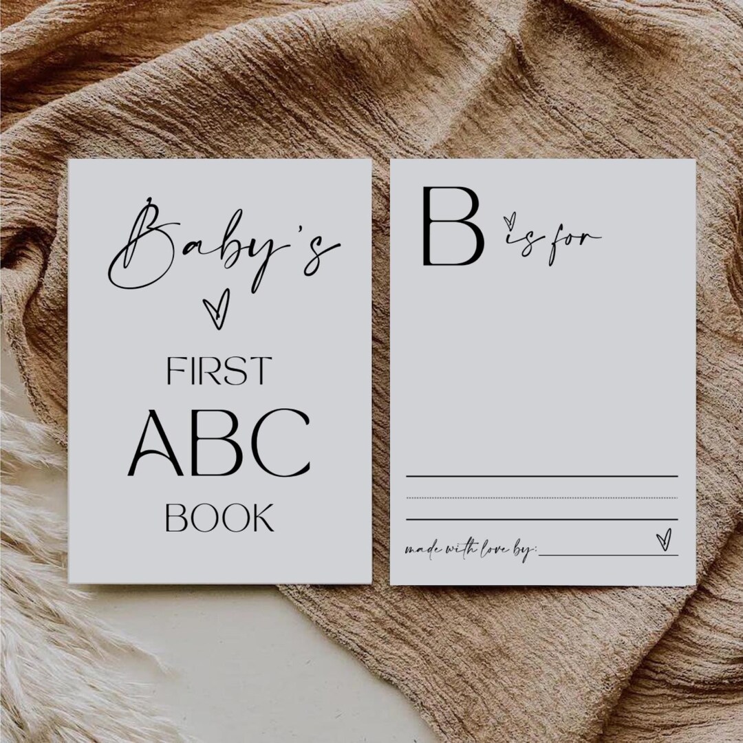 Babys First ABC Book, Baby Shower Alphabet Book, Baby ABC Coloring ...