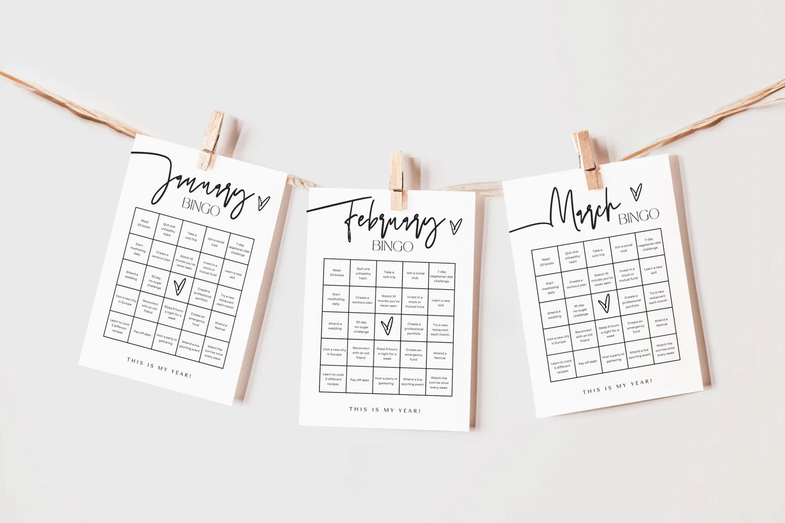 Goal Setting Bingo Card, Monthly Goal Bingo, 2026 Vision Board Bingo ...