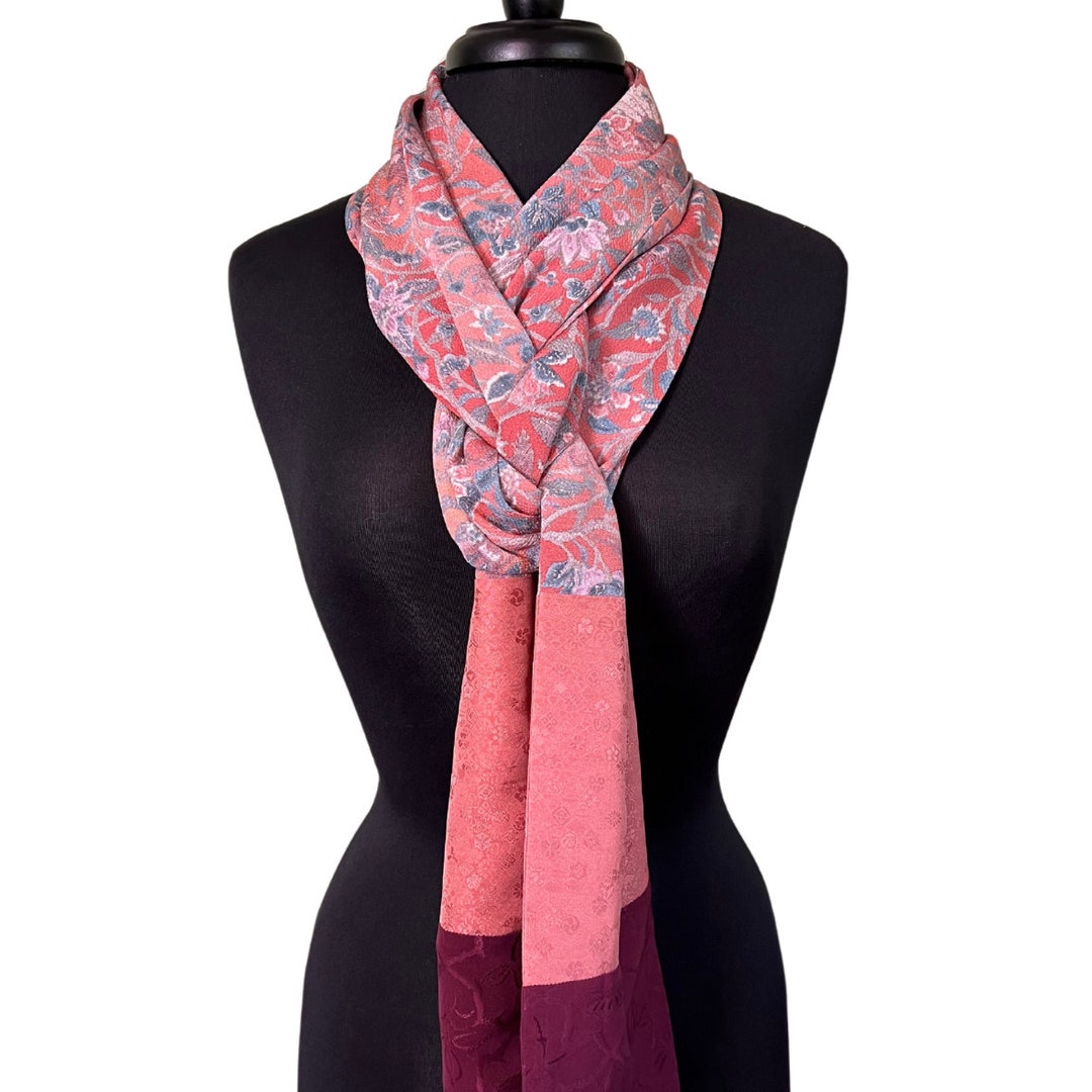 SILK SCARF Made From Vintage Japanese Kimono Silk 94 - Etsy