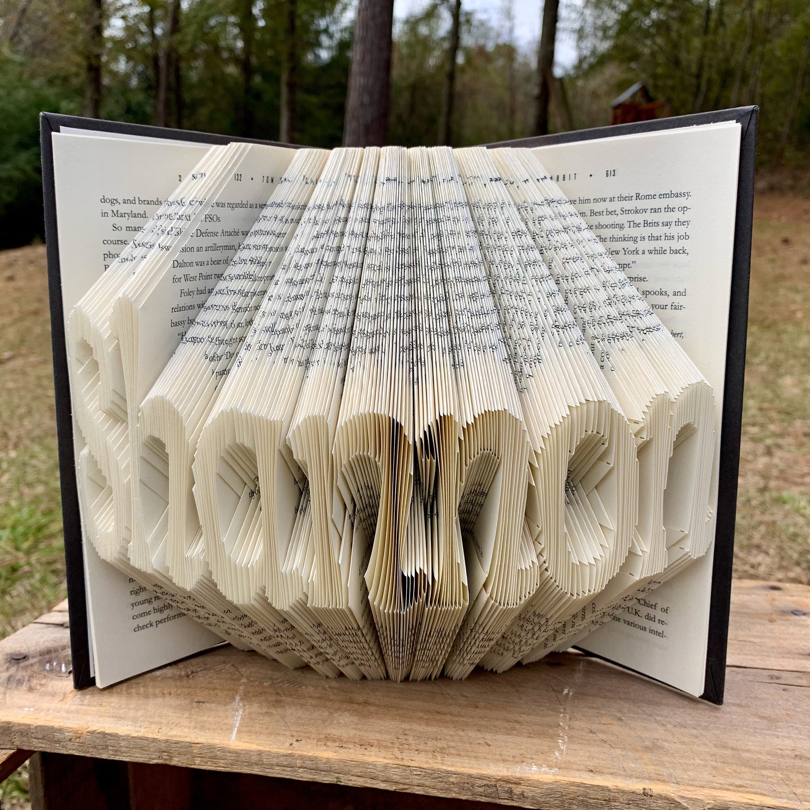 Custom Name Word Folded Book Art, Teacher and Doctor Gift Idea - Etsy