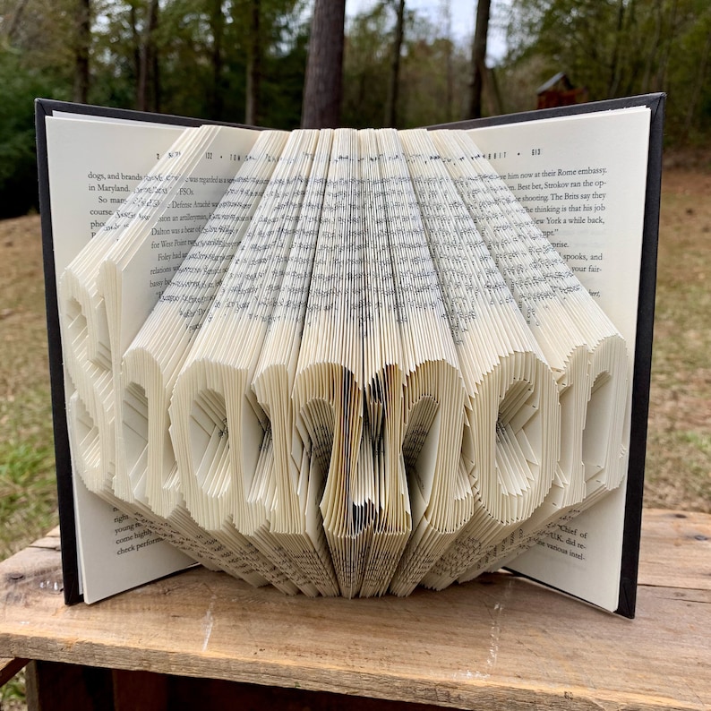 Custom Name Word Folded Book Art, Teacher and Doctor Gift Idea - Etsy