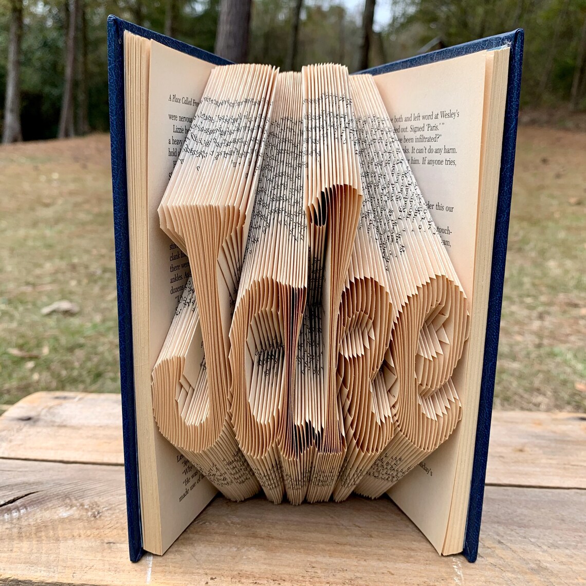 Custom Name Word Folded Book Art, Teacher and Doctor Gift Idea - Etsy