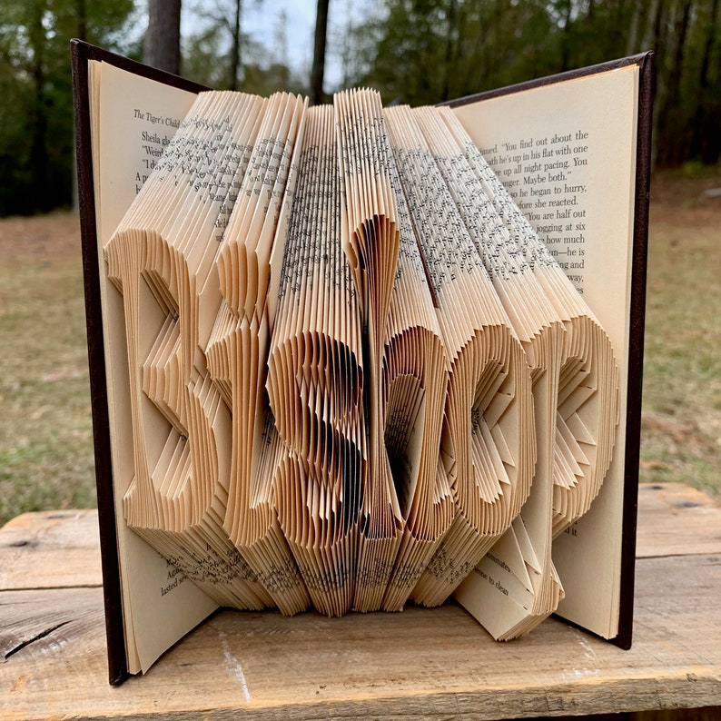 Custom Name Word Folded Book Art, Teacher and Doctor Gift Idea - Etsy