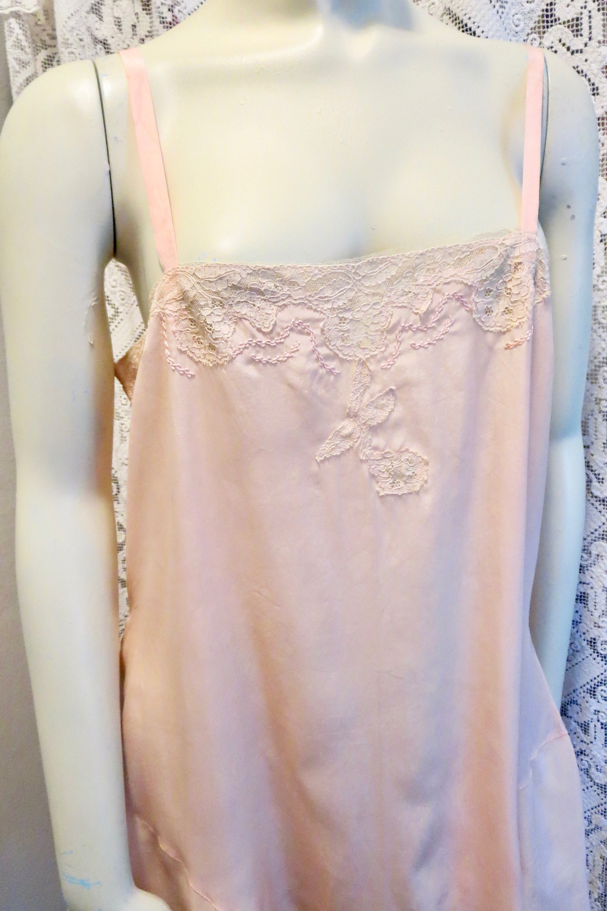 Neusteter Label 1920s-1930s Peach Rayon Teddy Style Step in Lingerie ...