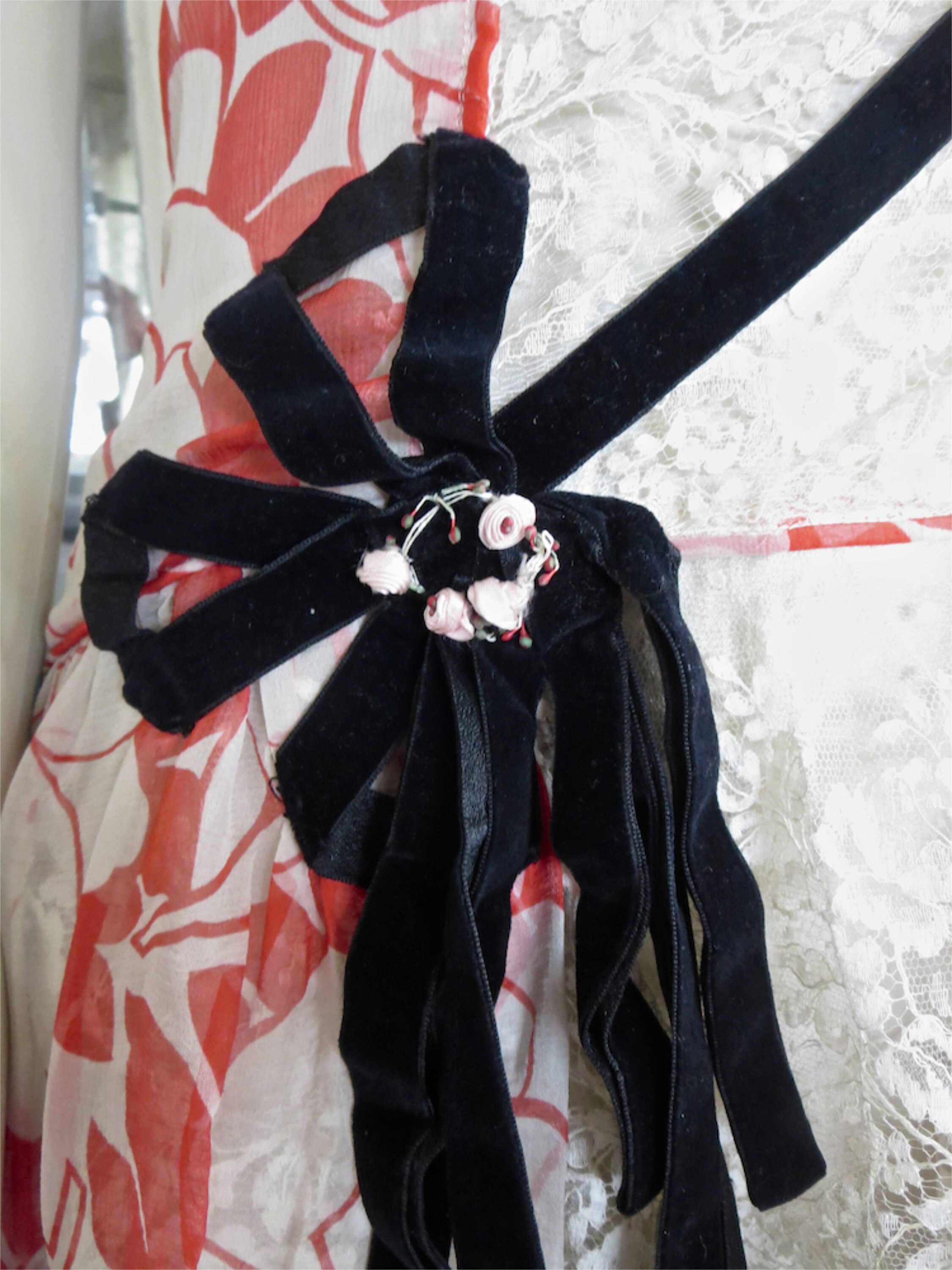 1920s Antique Silk Art Deco Orange Poppy Print Beaded Flapper | Etsy