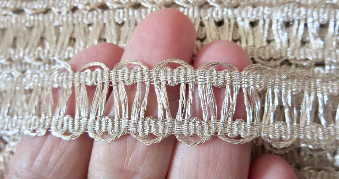 Antique Silver Metallic Thread Trim Shiny & Bright 3/4 Inch Width 11 ...