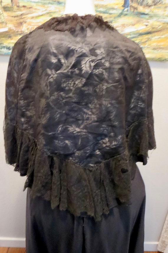 Victorian Black Silk Chantilly Hand made Lace Jacket - Gem