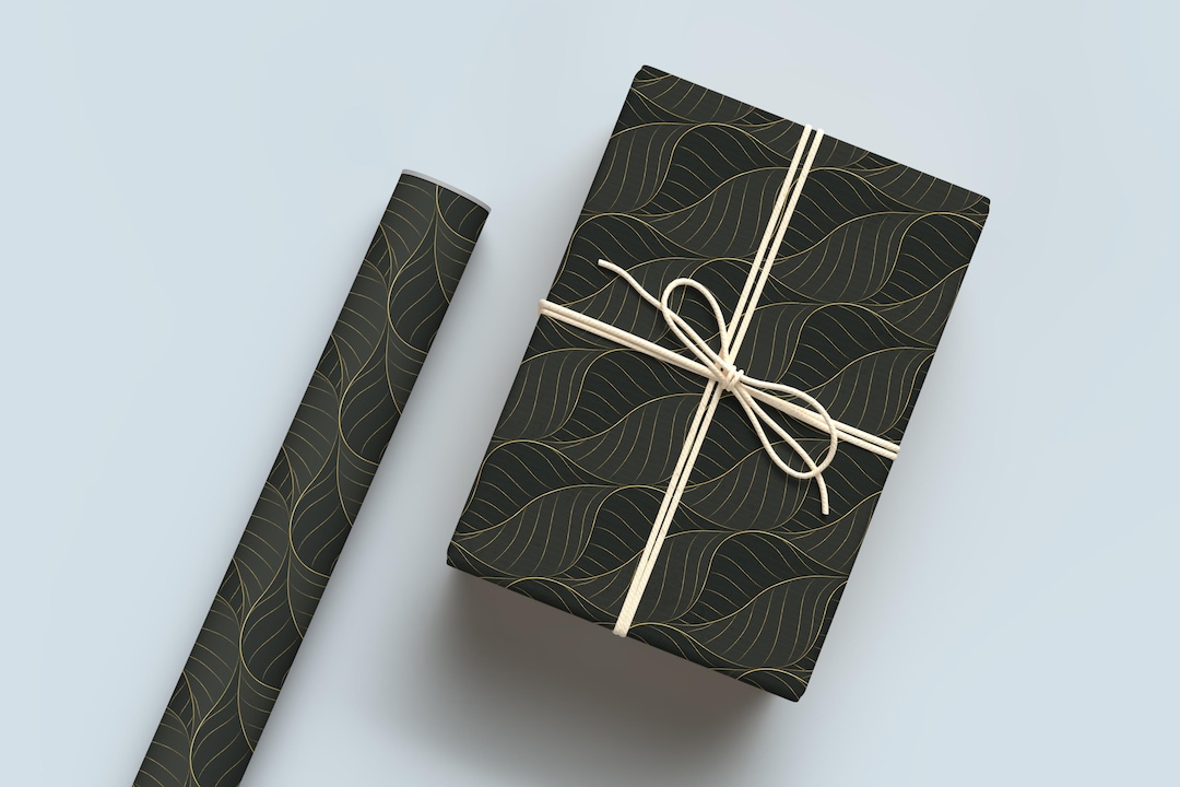 Modern Black and Gold Wrapping Paper - Minimalist Elegant Gift Wrap for ...