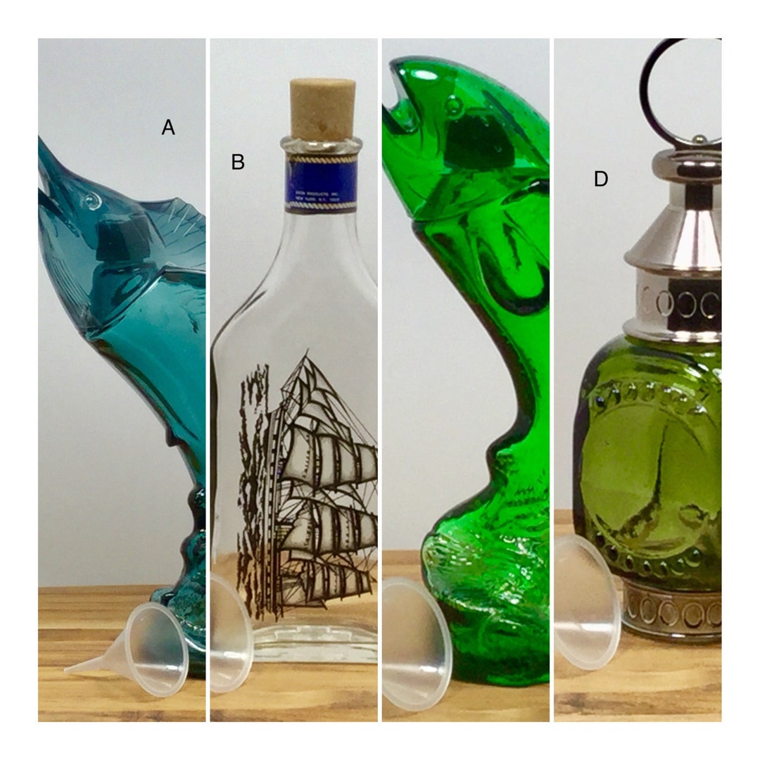 Vintage Cologne Bottles, Refillable With Funnel - Nautical/fishing - Etsy