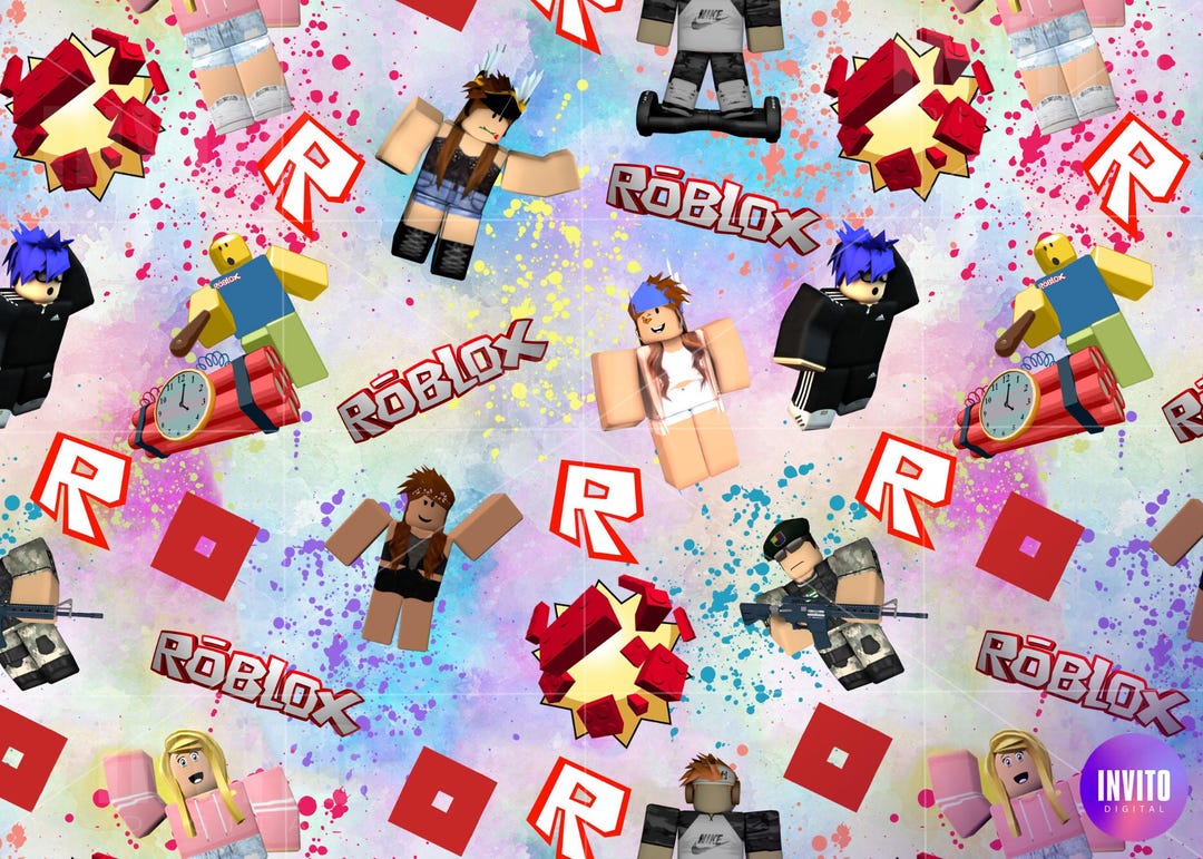 Digital Game Seamless Pattern, Digital Robloxx Pattern Use in Printing ...