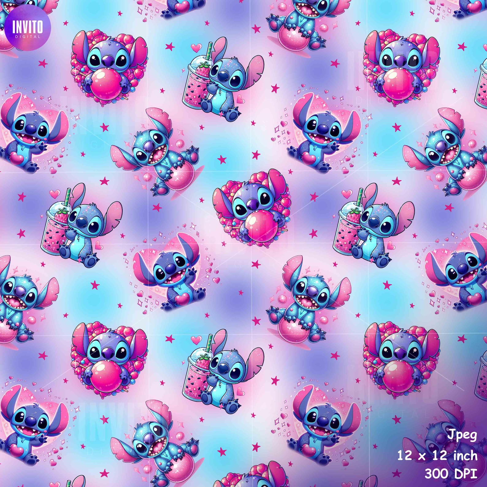 Digital Stitch Seamless Pattern, Digital Stitch Pattern Paper ...