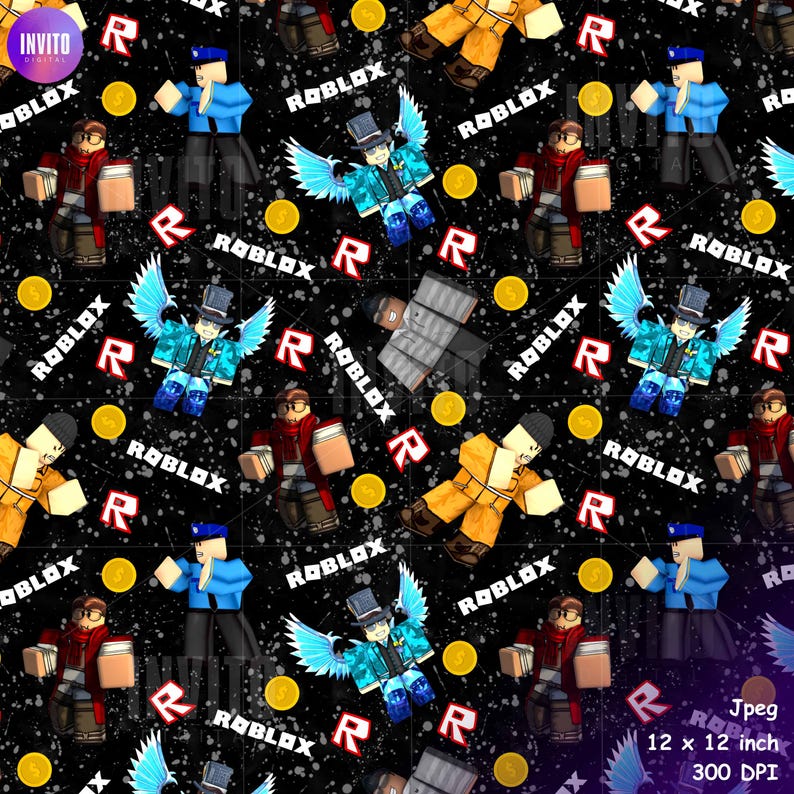 Digital Game Seamless Pattern, Digital Robloxx Pattern Use in Printing ...