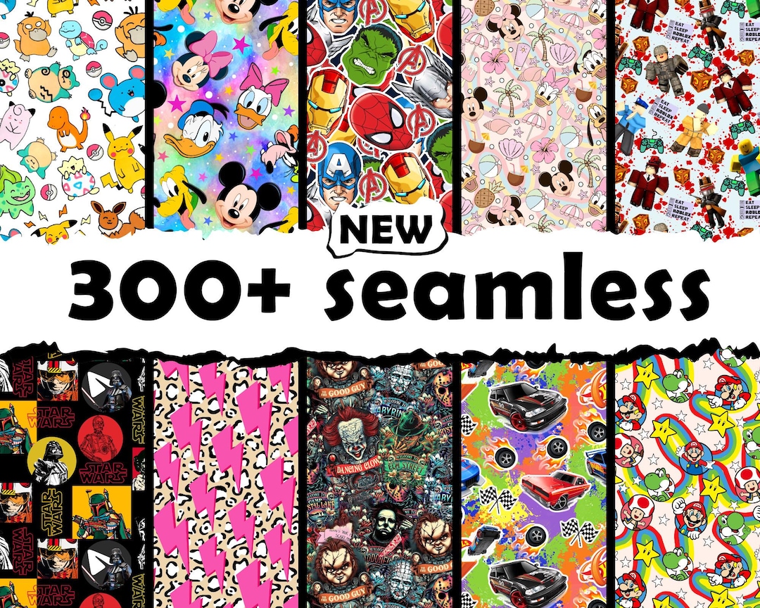 Digital 300+ Seamless Pattern, Digital Character Seamless Pattern ...