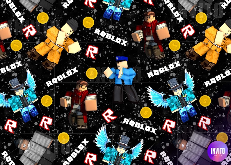 Digital Game Seamless Pattern, Digital Robloxx Pattern Use in Printing ...