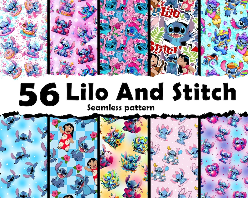 Digital 56 Lilo Stitch Seamless Pattern, Digital Lilo Stitch Pattern ...