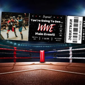 Editable Wrestling or Boxing Event Ticket Stub Template, Printeble ...