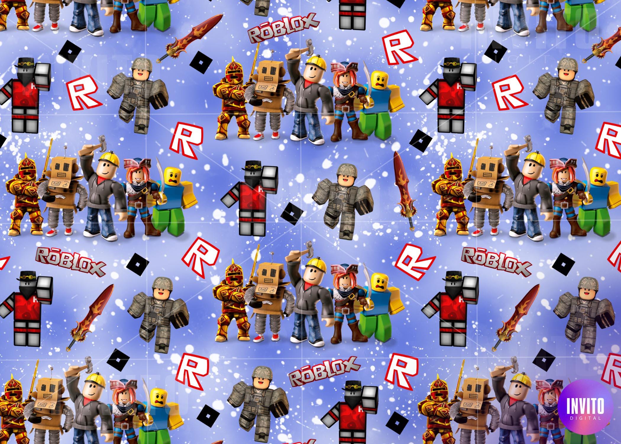 Digital Game Seamless Pattern, Digital Robloxx Pattern Use in Printing ...