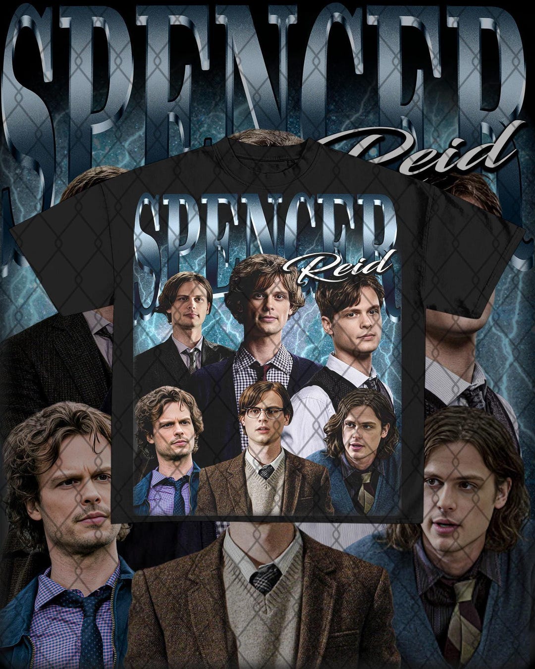 Spencer Reid PNG Digital Download, DTF Transfer Print, Bootleg Shirt ...