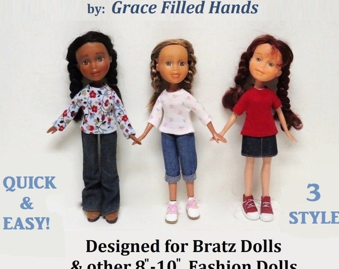 Basic T-shirt Pattern Tutorial Pictorial PDF Doll Clothes Tee Shirt ...
