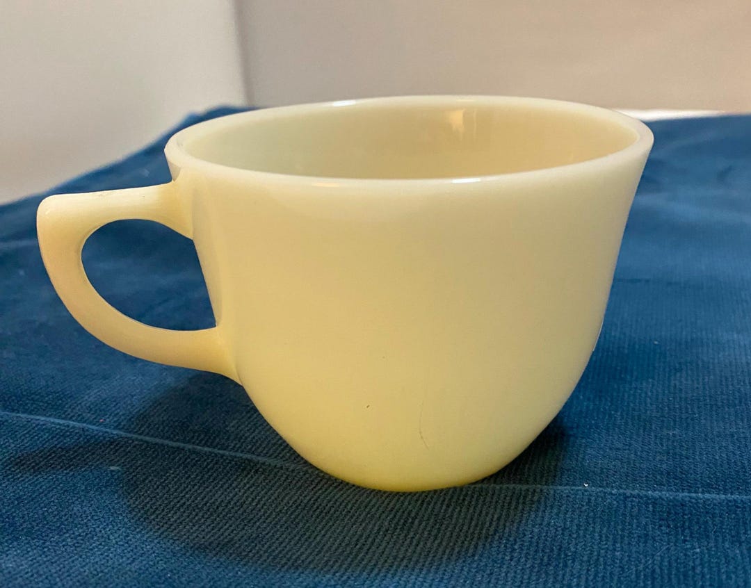 Vintage Fire King Milk Glass Mug - Etsy