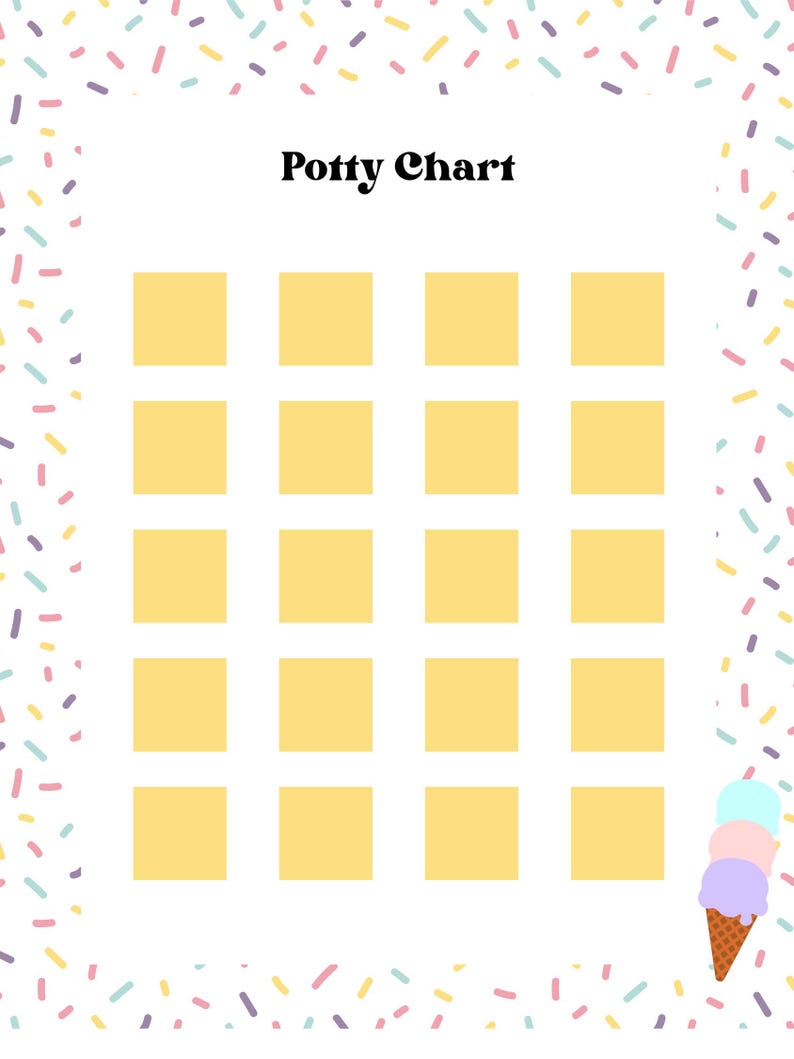 Instant Download Potty Chart Potty Training Chart Sticker Chart Potty ...