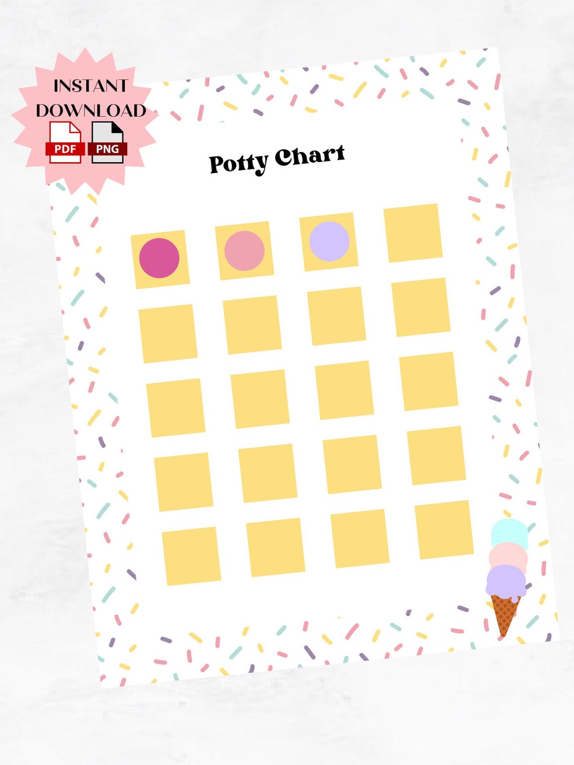 Instant Download Potty Chart Potty Training Chart Sticker Chart Potty ...