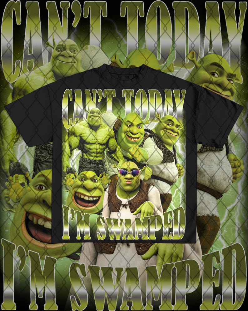 Shrek PNG Digital Download, DTF Transfer Print, Bootleg Shirt Design ...