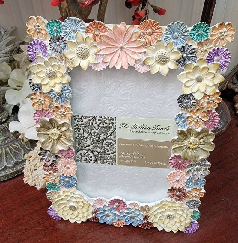Spring Flower Frame 5x7 Colorful Sparkly Enamel Hand - Etsy