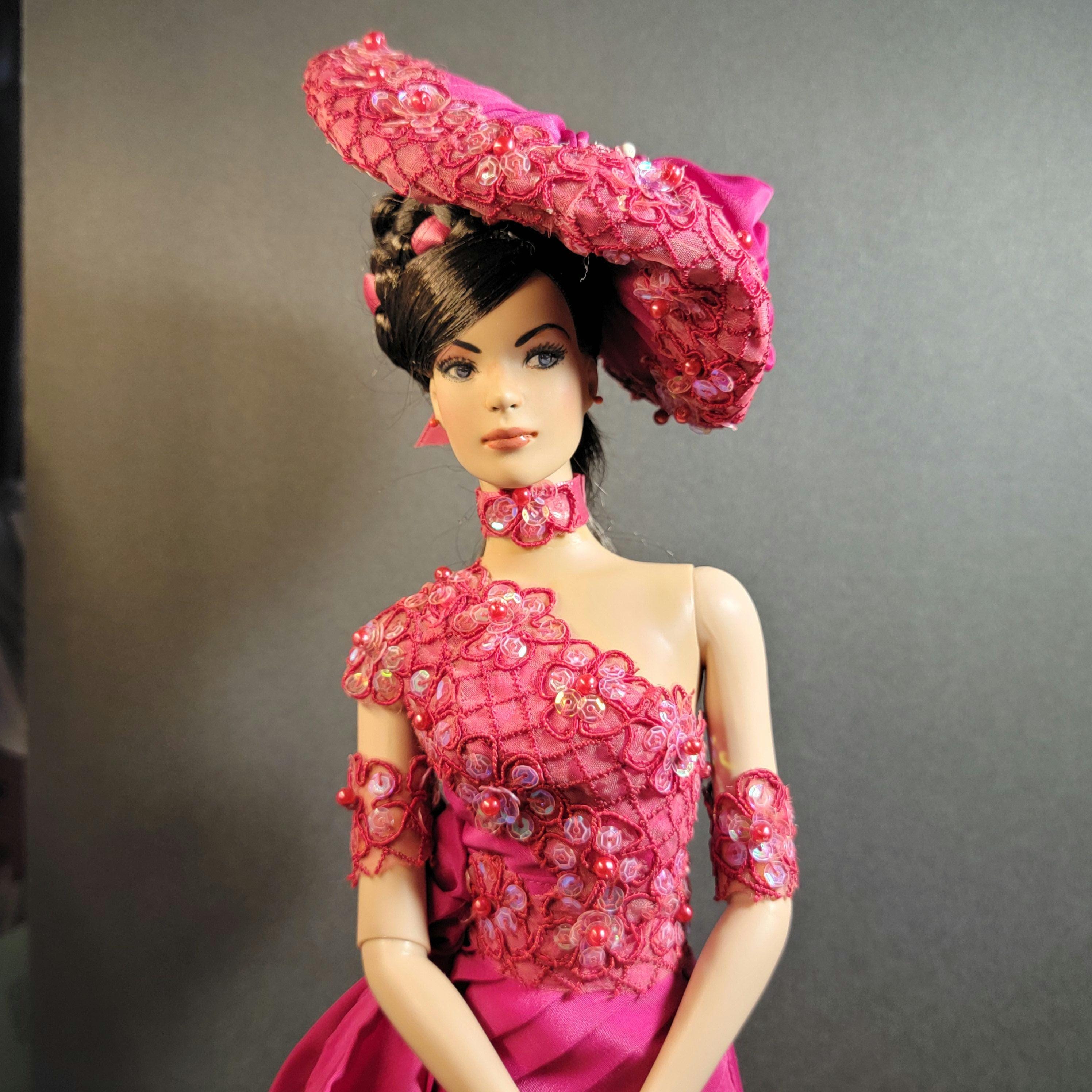 Tonner-tyler Wentworth-redesigned Made-over-crimson Silk Dress-crystal ...