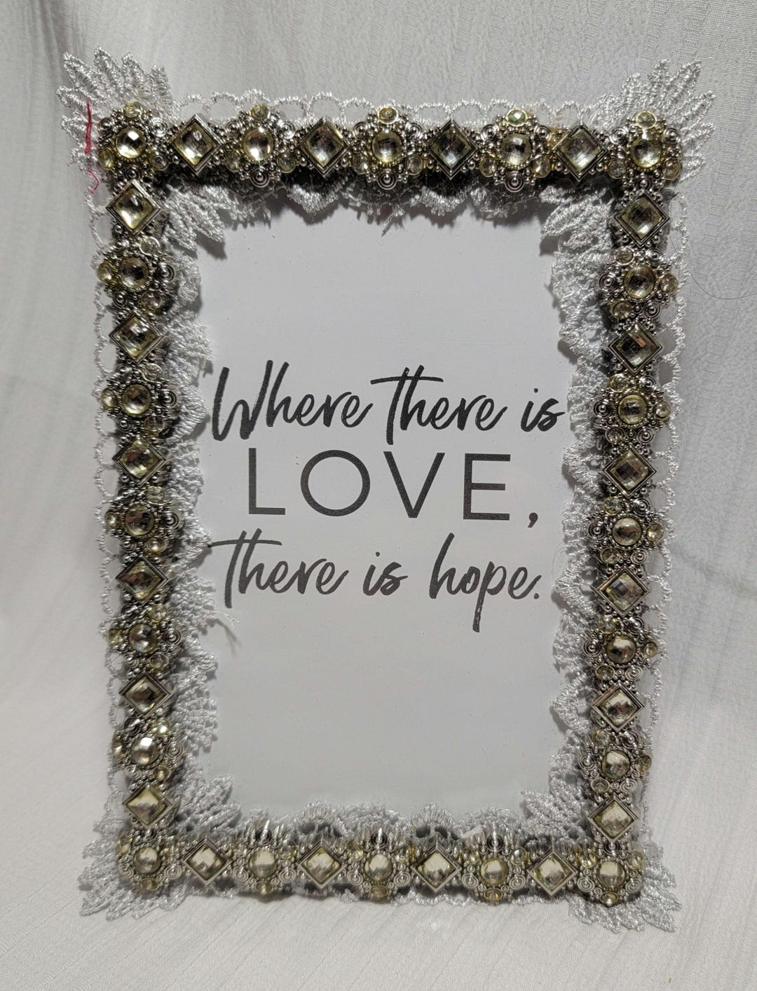 Crystal RHINESTONE Bling Wedding Photo Frame 4x5 - Elegant Traditional ...