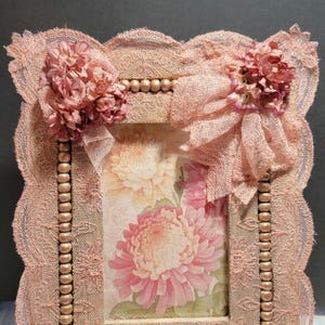 Vintage Victorian Frame - Mauve/rose Gold - 5.5 X 3.5 - Silk Flowers ...