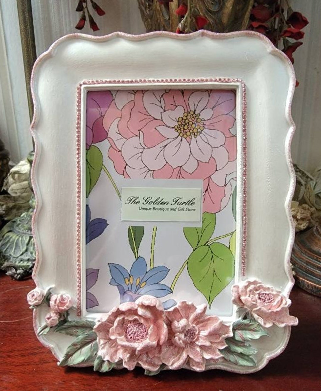 Photo Frame - Pink Sparkle - Sparkle Roses - 5x7 - PINK Theme - Shades ...