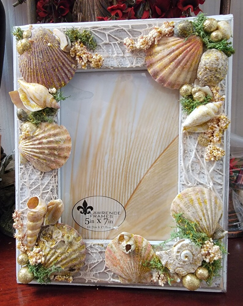 By the Sea Frame - 5x7 - Colorful Sparkly - Sparkle Sandy Beach Colors ...