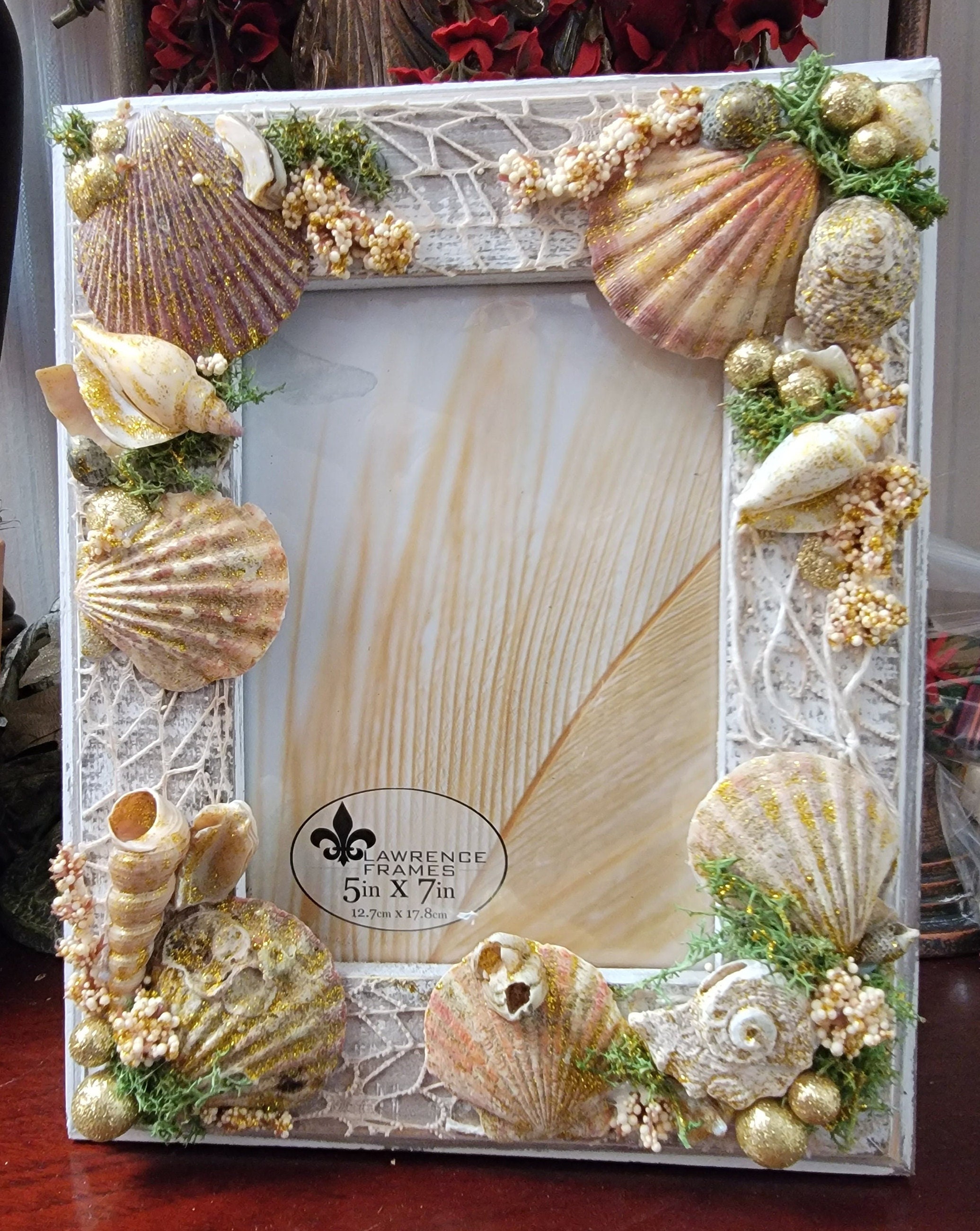 By the Sea Frame - 5x7 - Colorful Sparkly - Sparkle Sandy Beach Colors ...