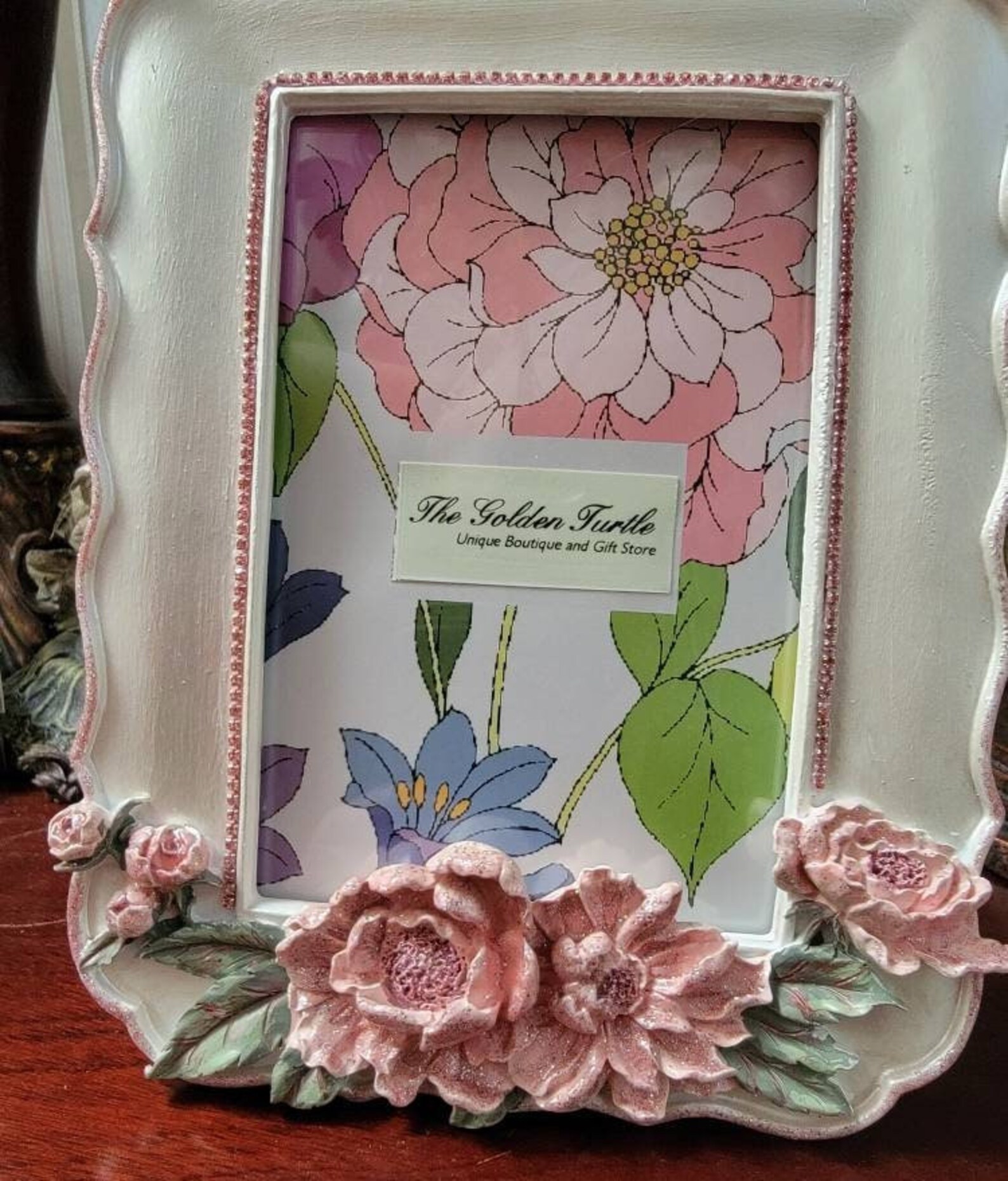Photo Frame - Pink Sparkle - Sparkle Roses - 5x7 - PINK Theme - Shades ...