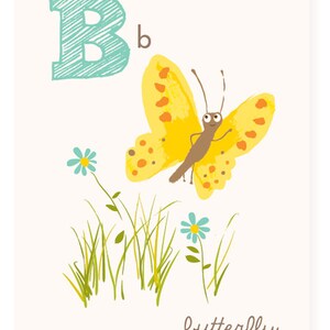 ABC Card, B is for Butterfly - ABC Wall Art - Nursery Wall Art for Kids ...