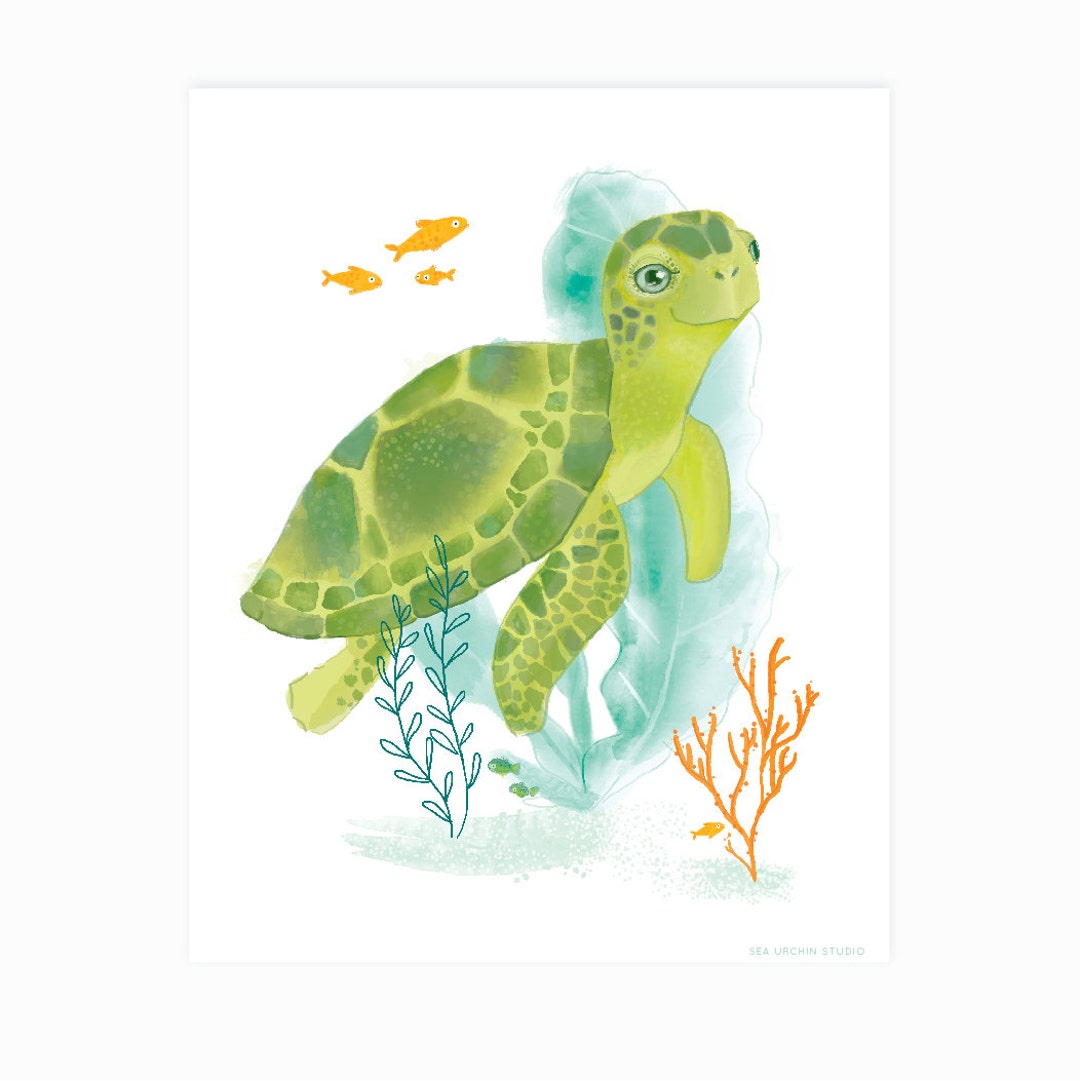 Turtle Wall Art, Ocean Art for Kids, Nursery Wall Decor for Children ...