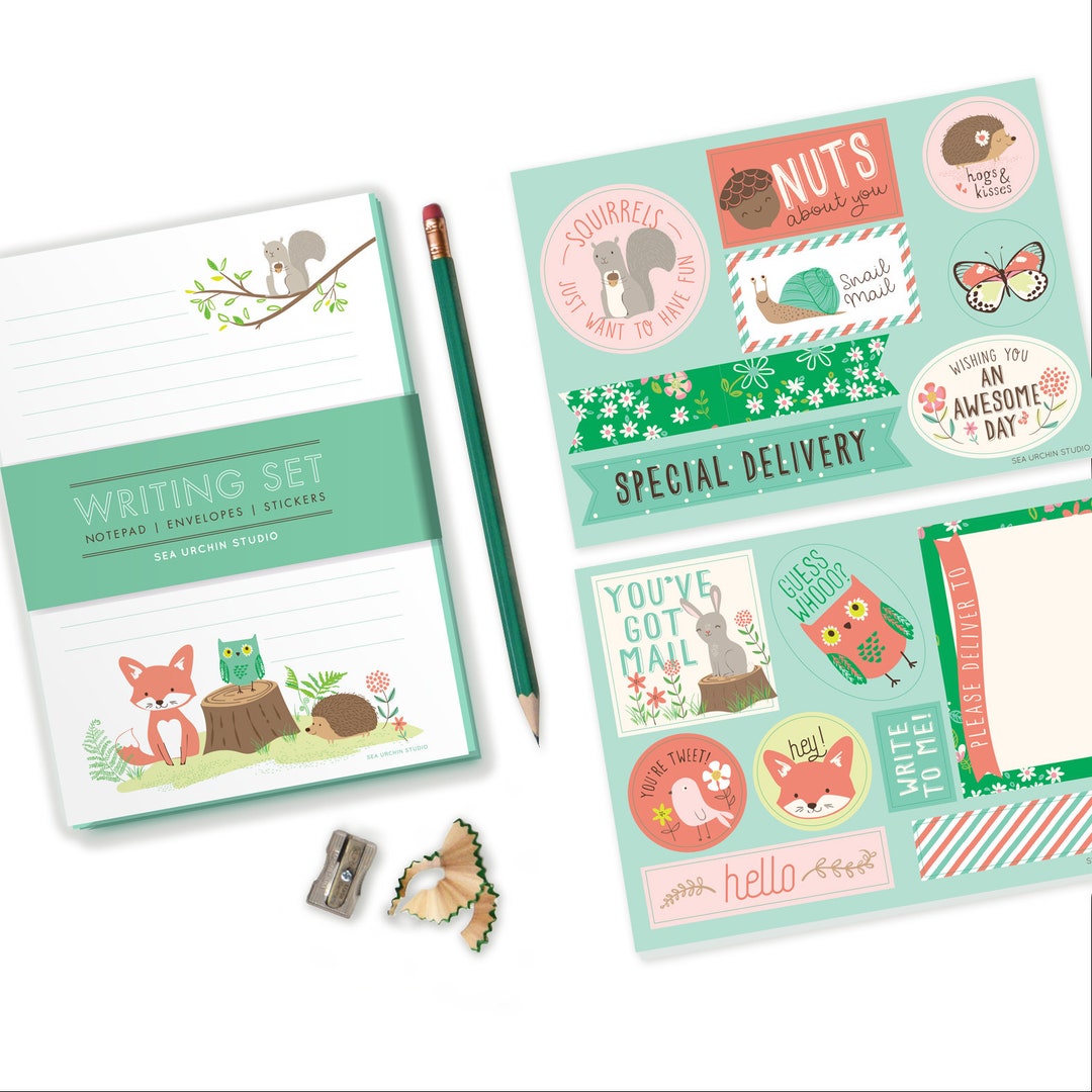 Woodland Stationery Set, Stationery for Girls, Kids Writing, Notepad ...
