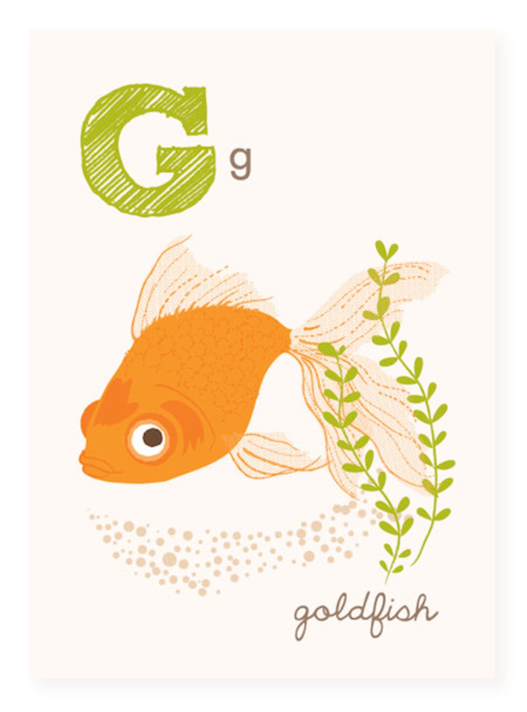 ABC Wall Art, ABC Card, G is for Goldfish, ABC Wall Decor, Alphabet ...